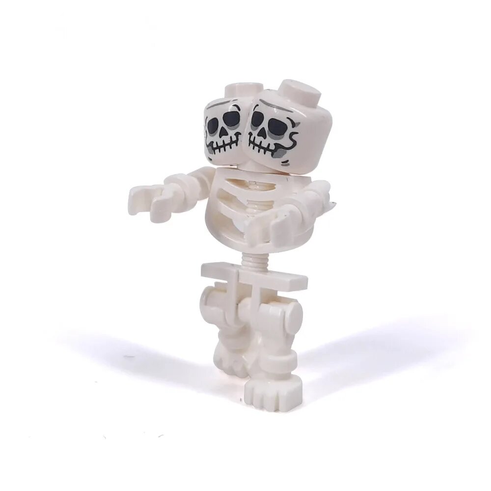Белый LEGO Скелет с двумя черепами, Color: 8