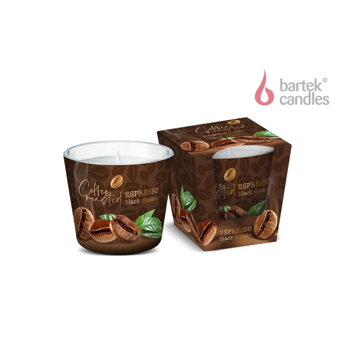BARTEK Арома-свеча "Coffee Roasted" ESPRESSO BLACK CLASSIC 115g