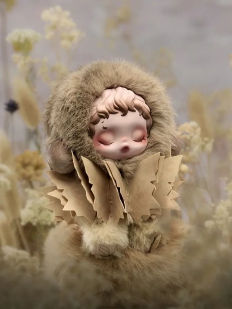 POP MART "Teakwood" SKULLPANDA L'impressionnisme Plush Doll Слепая коробка Коллекционные фигурки