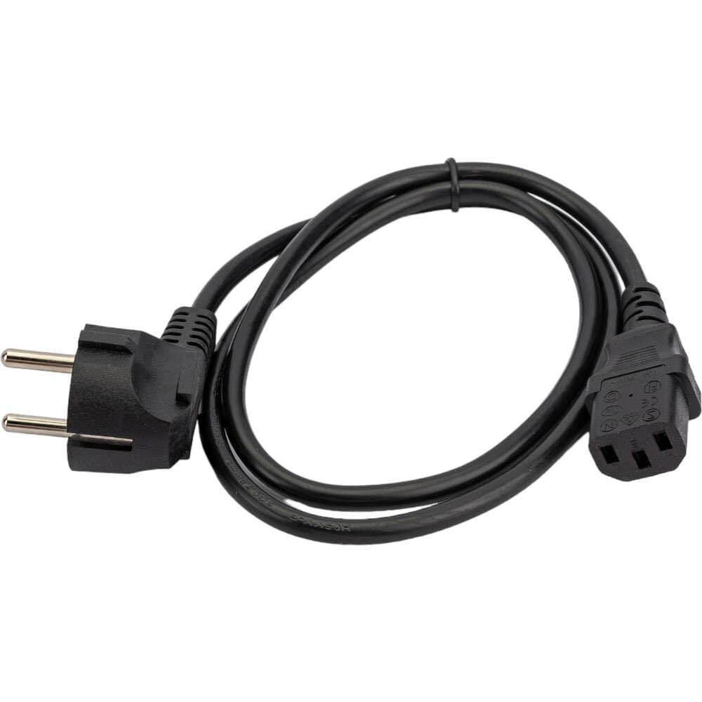 Кабель питания Cablexpert 1м, Schuko- C13, VDE, 10А, черный, с заземлением, пакет PC-186-VDE-1M — фото 1