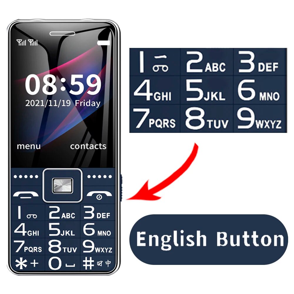 Мобильный телефон Happyhere G600, 2.4", Dual SIM, Blue, English Button