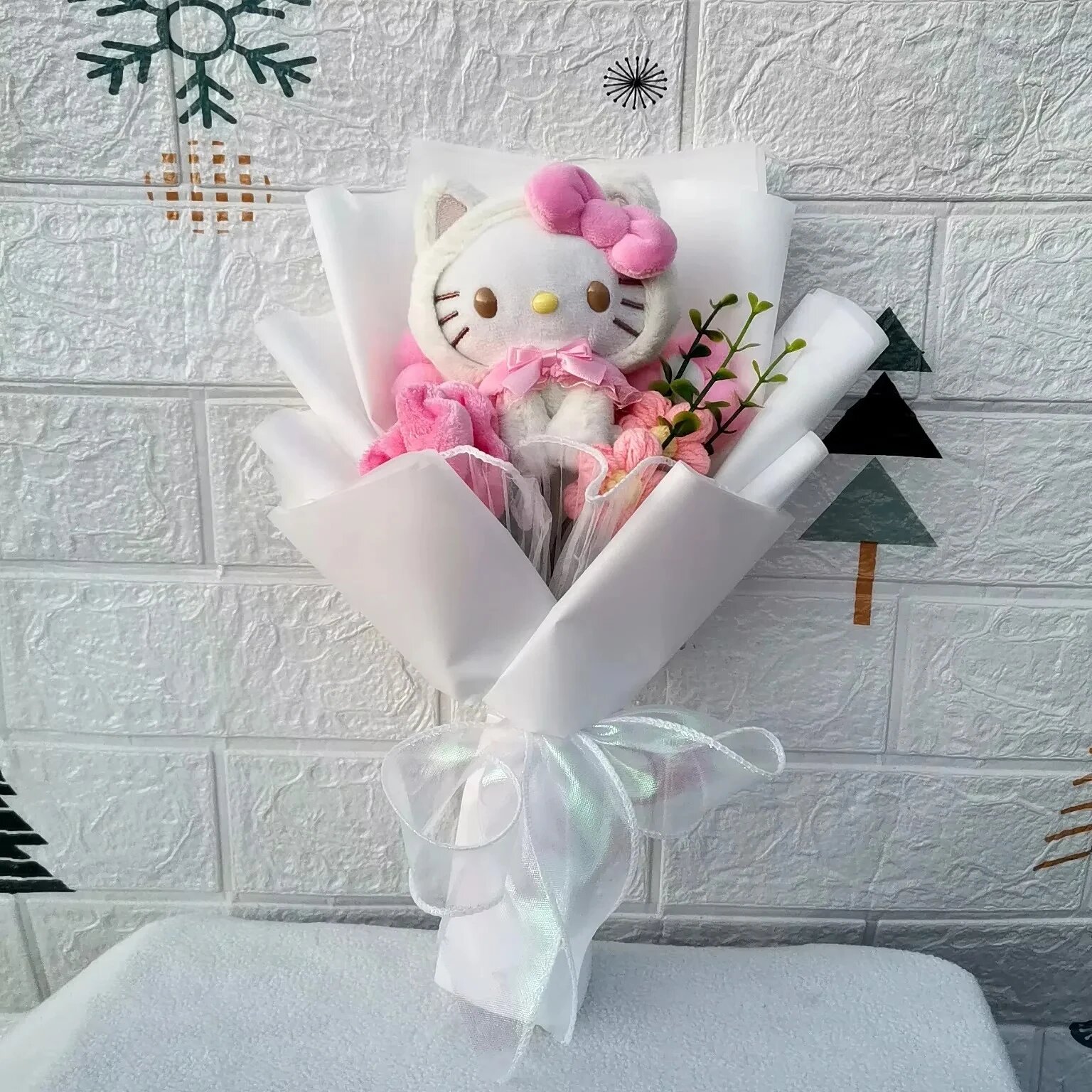 Плюшевый букет Hello Kitty Розовый, 11