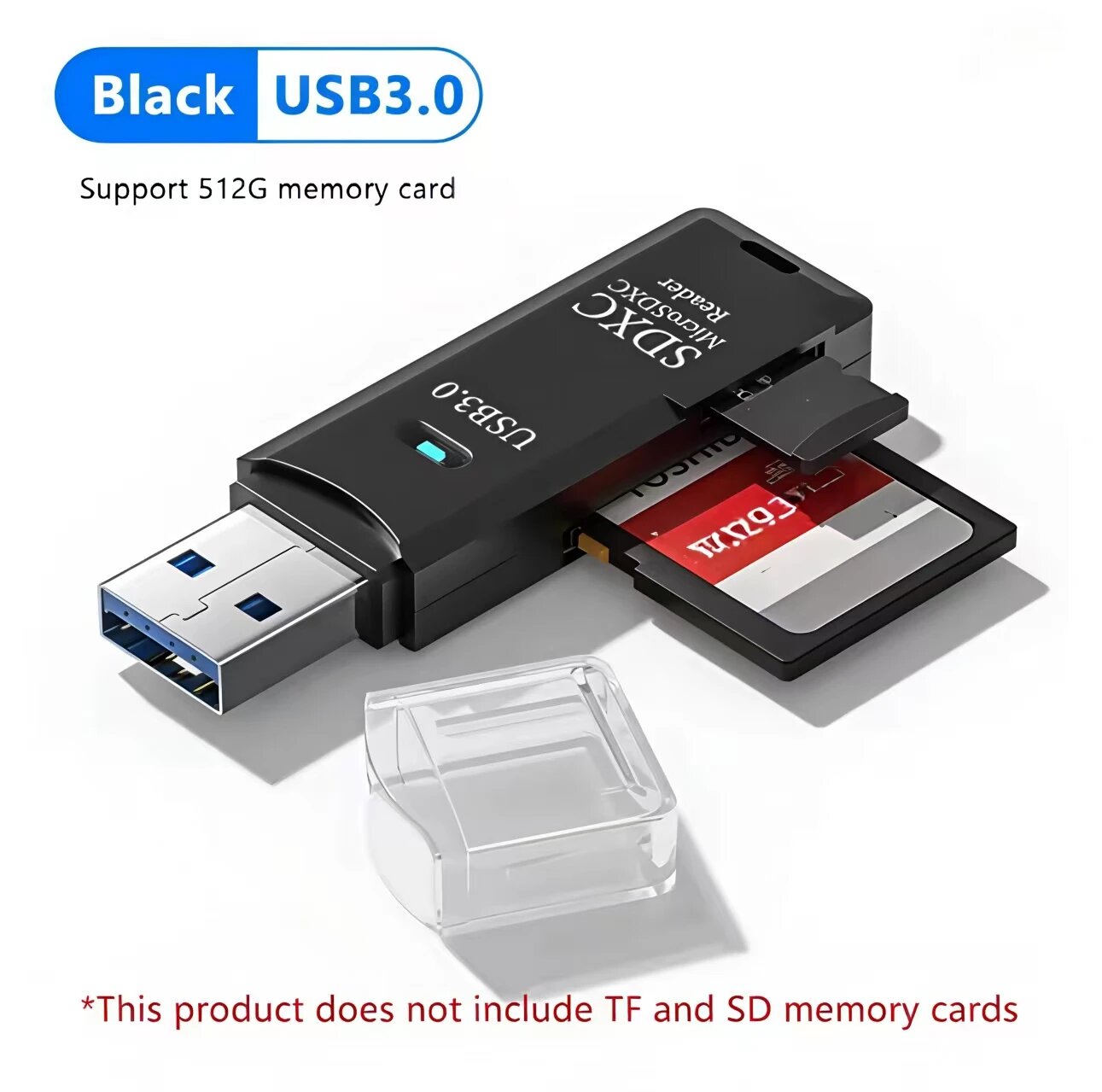 USB 3.0 SD/TF кардридер Black