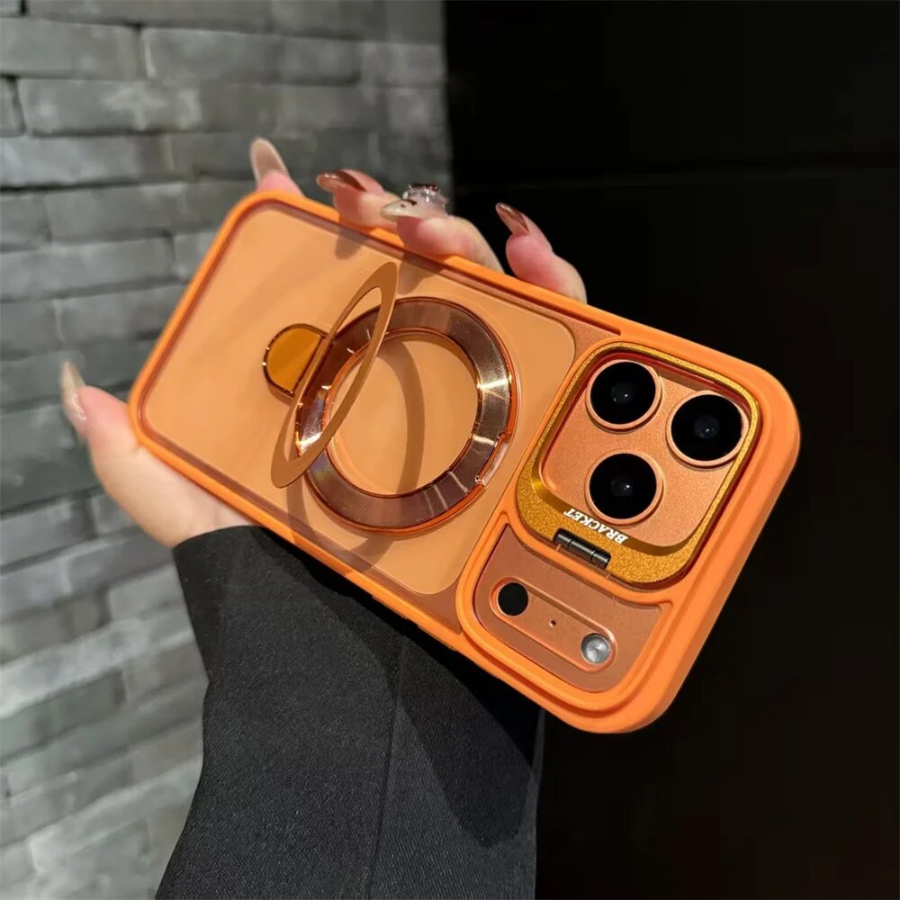 Магнитный чехол Magsafe для iPhone 17, 14, 15, 16 Plus, 11, 12, Айфон 11 Про Макс, Оранжевый, Orange