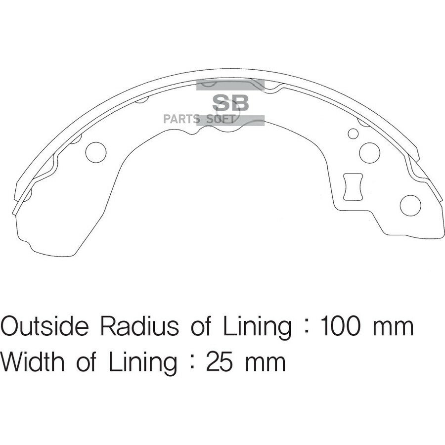 SANGSIN BRAKE SA052 Колодки торм. бараб. комплект 4 шт. шт. Hi-Q KIA CONCORD(PASSENGER)