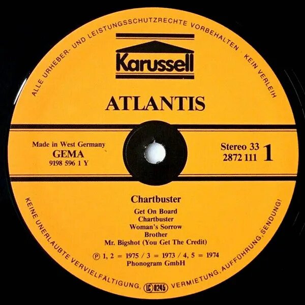 Atlantis (12) - Chartbuster EX- — фото 1