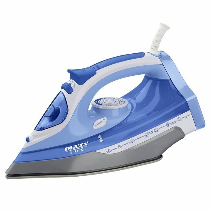 Утюг DELTA LUX DL-712 белый с синим, 2400 Вт