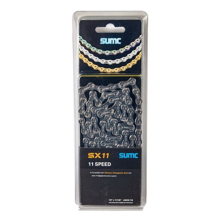 Цепь SUMC - SX11 1/2"x11/128", 11 ск,116 звеньев, серебристая, с замком SL555R
