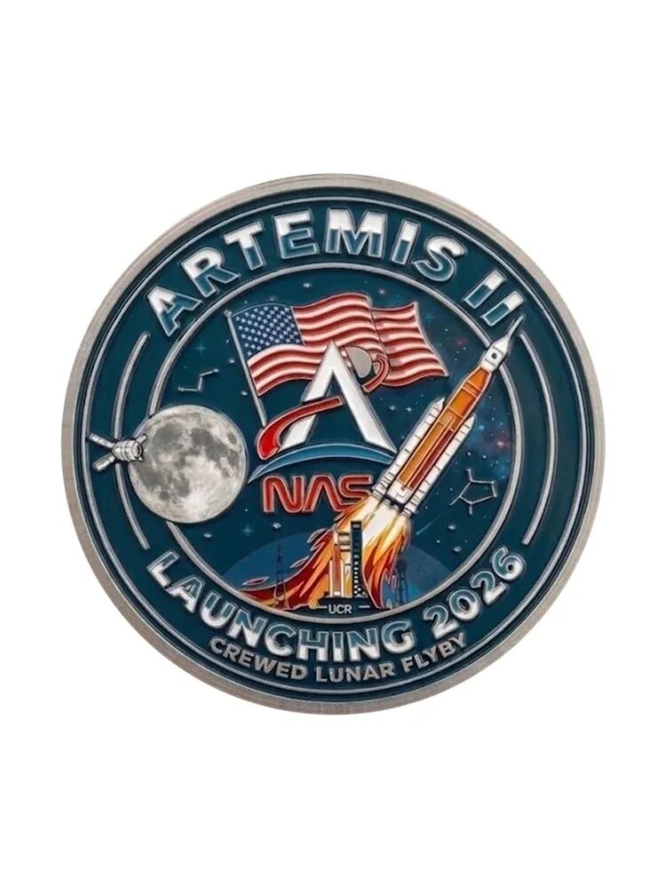 Коллекционная монета Artemis II NASA, сувенир для любителей космоса