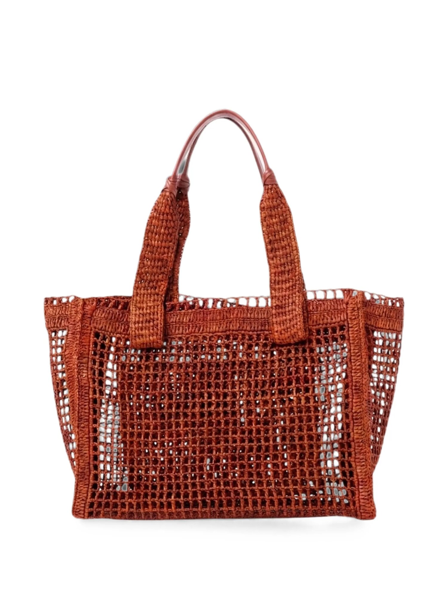 Сумка Chloe Logo-patch open-knit tote bag, зеленый/оранжевый — фото 1