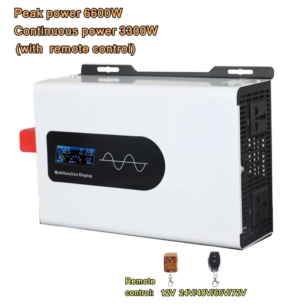 Инвертор DC 12V/24V/36V/48V/60V/72V/96V DC в AC 110V 220V 60Hz 50Hz 10KW 6600W Чистый синусоидальный солнечный инвертор автономной системы