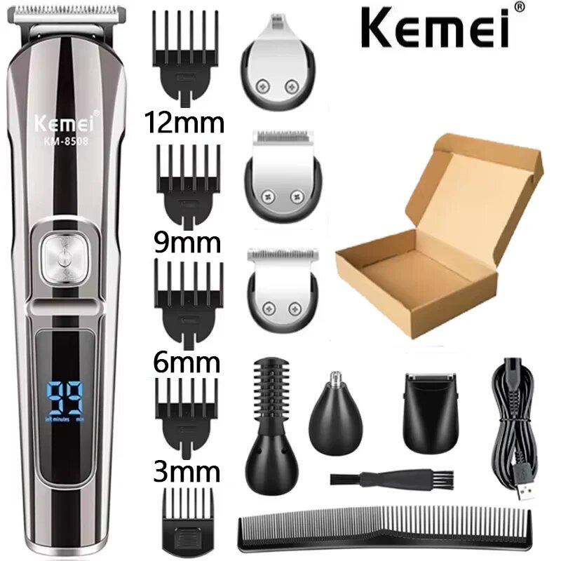 Электрический триммер Kemei KM-8508 11 в 1 для мужчин KM-8508 paper box