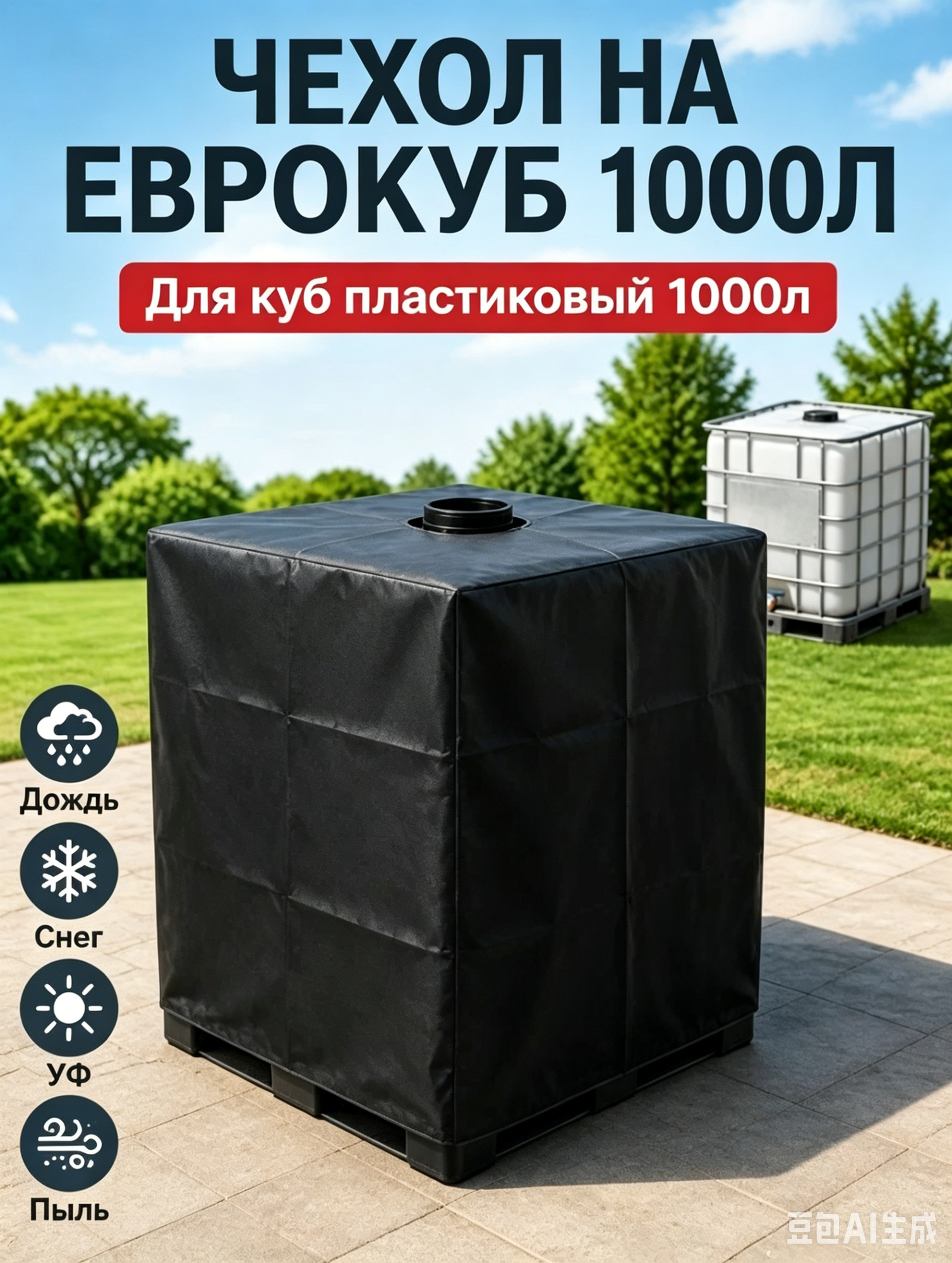 Куб для воды 1000литров пластиковый