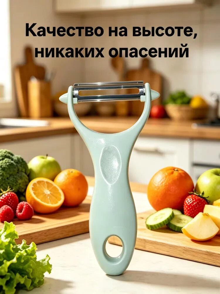 Овощечистка с нержавеющим лезвием / Нож для чистки овощей и фруктов / Картофелечистка