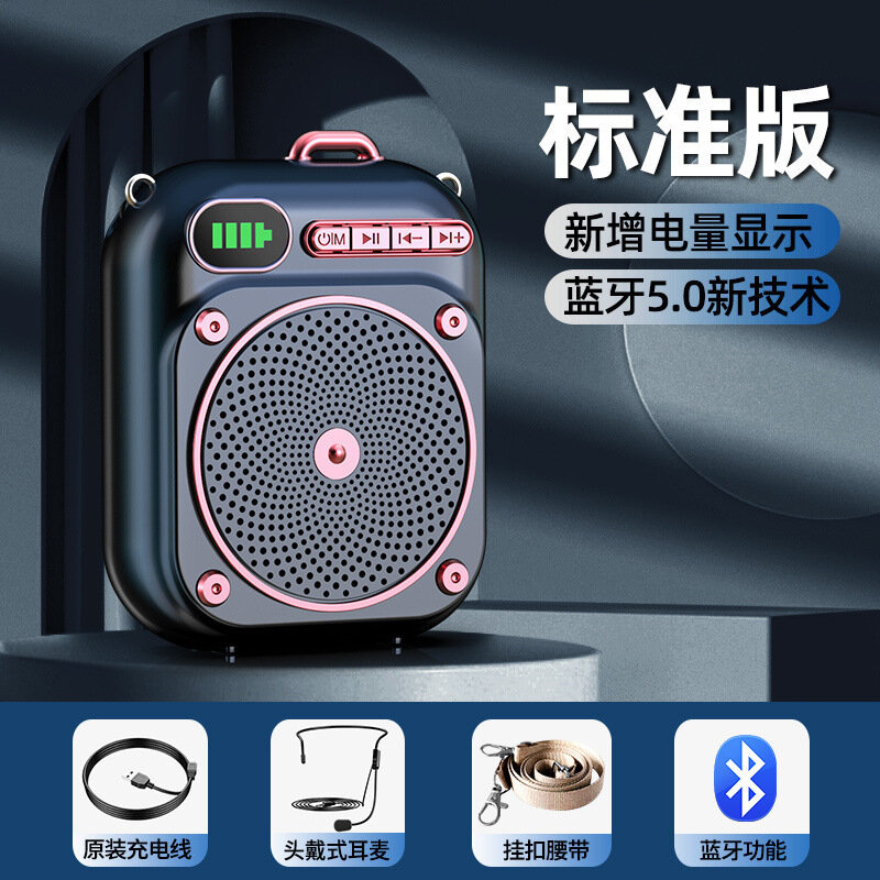 Черный усилитель для учителя подключение Bluetooth технология антисвиста включенный гарнитурный микрофон