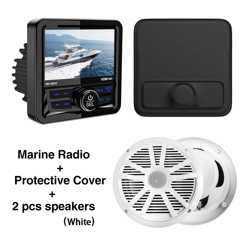 Grandnavi MS-40RV Морской радиоприемник Bluetooth IPX5 Cover White Speaker