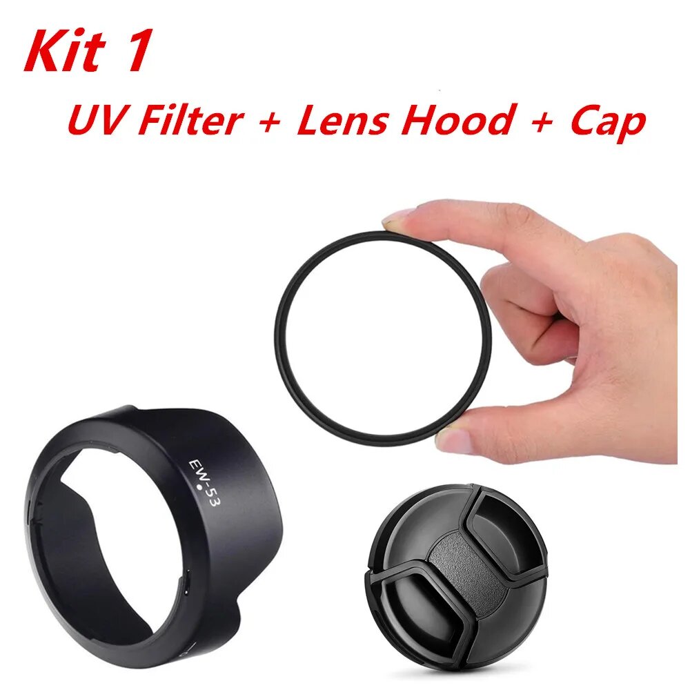 Комплект фильтров UV CPL ND4 байонетная бленда EW53 Крышка для объектива Canon EF-M 15-45 мм Kit 1