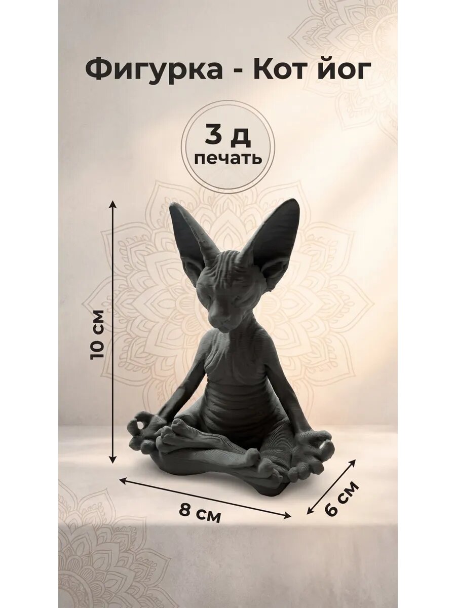Фигурка -Кота йоги Медитирующий сфинкс