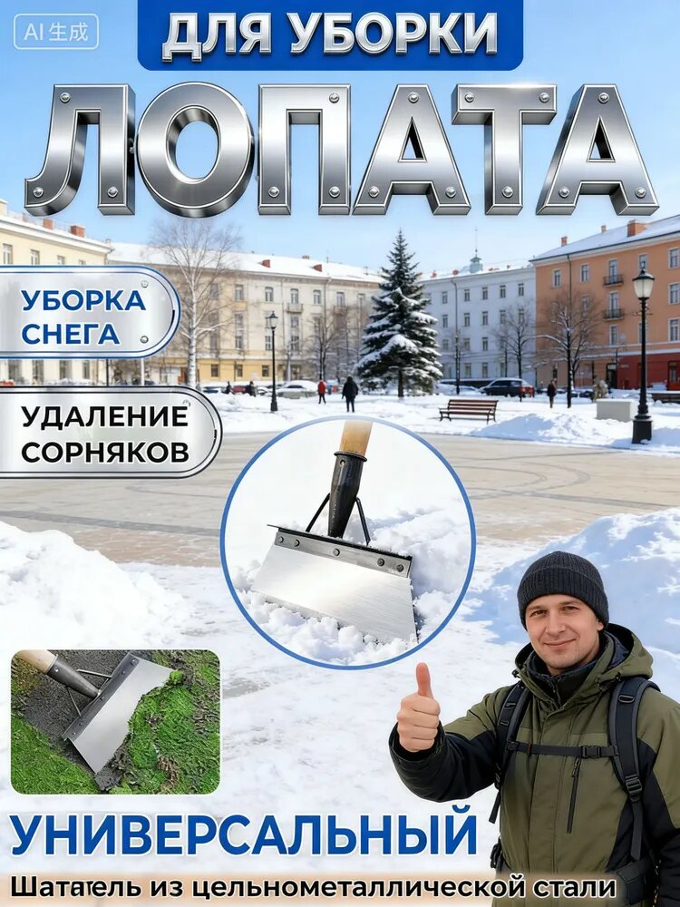 VOEVOESG Скребок-ледоруб универсальная, посадочная 23 см
