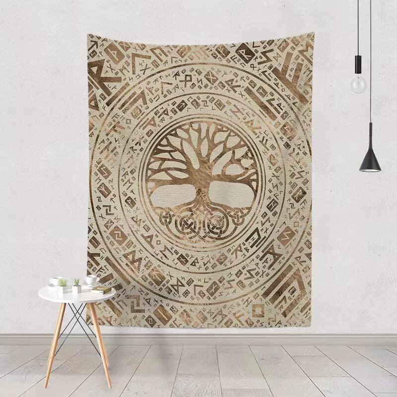 Мандала Настенная Декоративная Штора, 73x95 см, Меховая Подкладка, Украшение для Студии, Гостиной