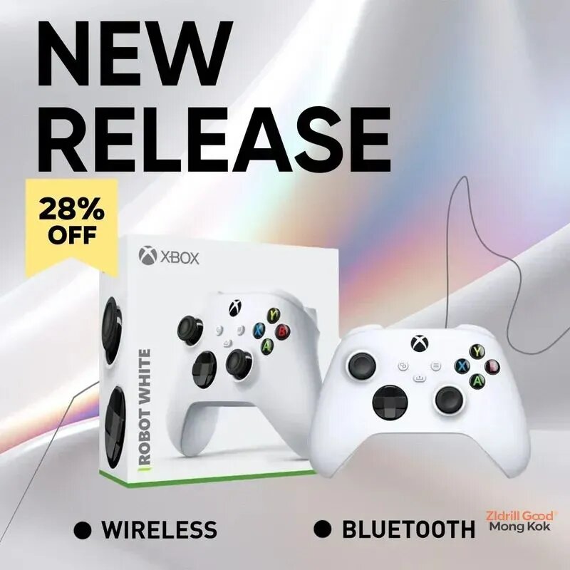 Xbox Геймпад Xbox Series X/S Robot White, Bluetooth, беспроводной белый для игр