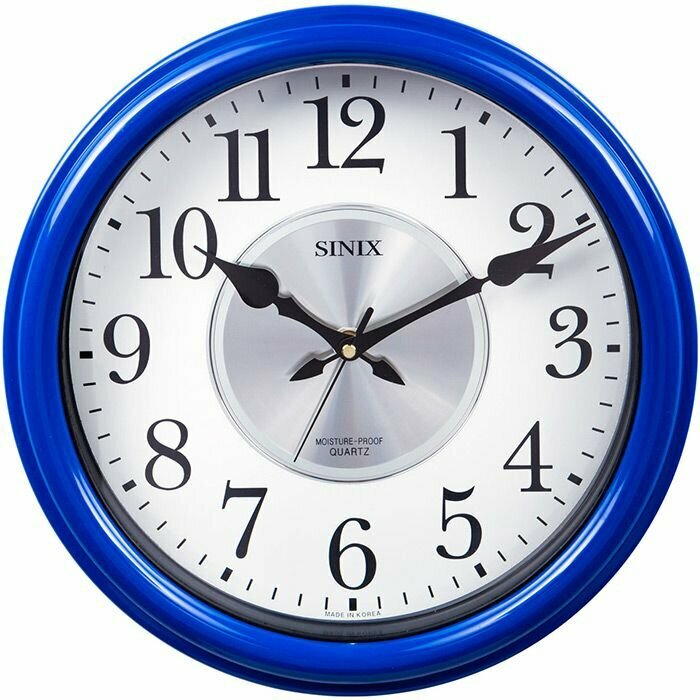Настенные влагостойкие часы Sinix 4065B Blue с тихим ходом