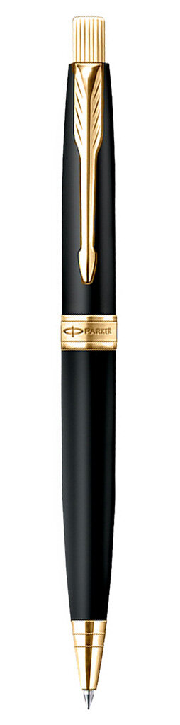 Ручка шариковая Parker "Aster Matte Black GT" синяя, 1.0мм, кнопочн, подар. упак.