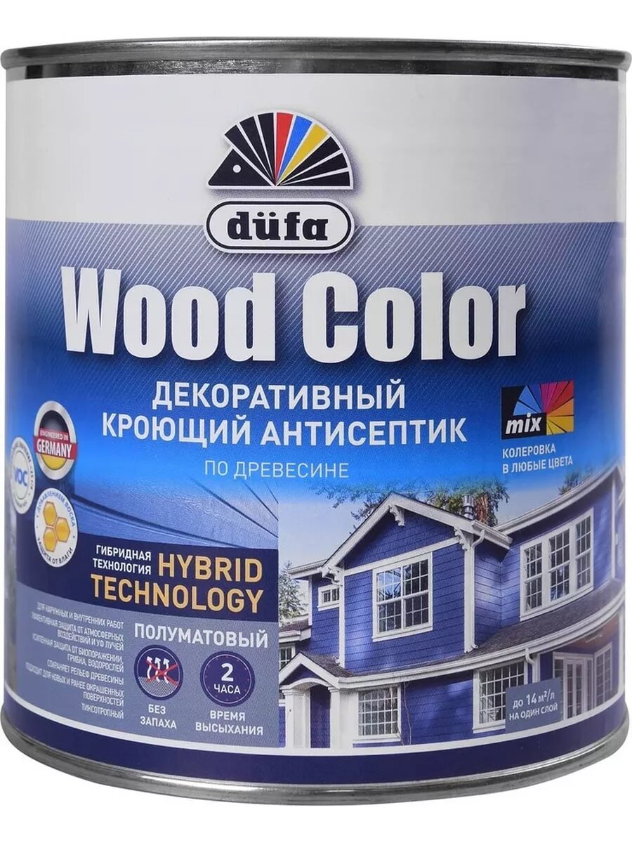 Dufa Кроющий антисептик WOOD COLOR база3 под колеровку 0,81л