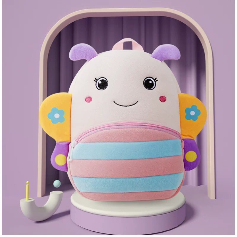 Разноцветный рюкзак с мультяшной бабочкой для детей 1-6 лет - школьный рюкзак
