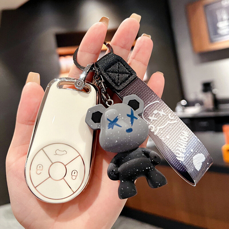 Автомобильный брелок-чехол для Ora Good Cat 2022 года, белый с серым медвежьим рисунком