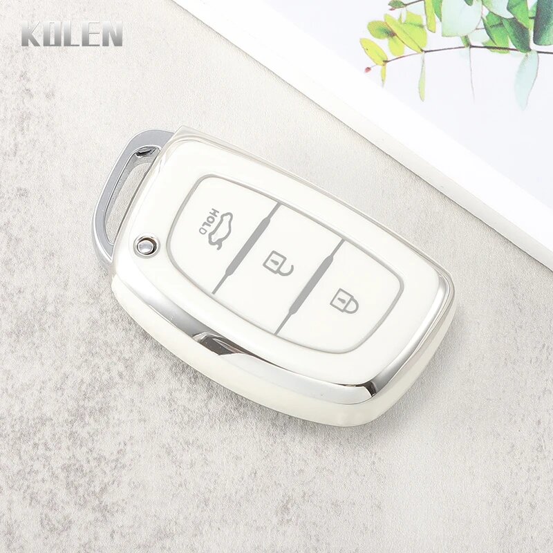 Чехол Для Ключей Из ТПУ Для Hyundai Tucson Sonata Fe Creta Ix25 Ix35 Ix45 I10 I20 I30 I40 A White