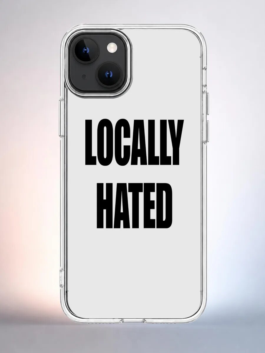 Чехол iPhone 14 locally hated силиконовый прозрачный