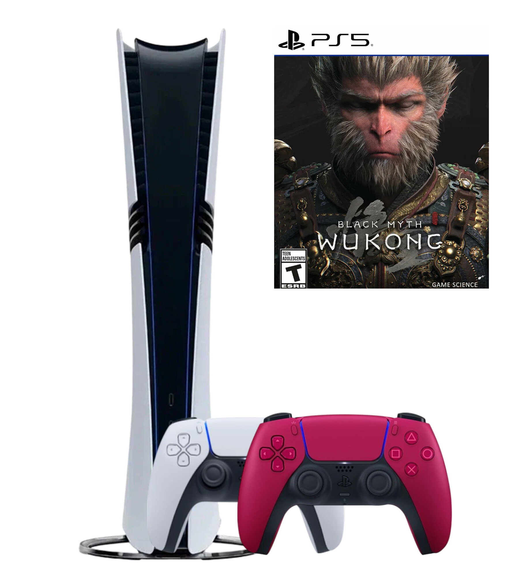 Игровая приставка PlayStation 5 Pro + 2й геймпад красный+ игра Wukong