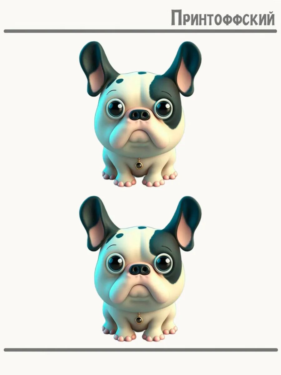 2-е (Две) Термонаклейки french bulldog французский бульдог