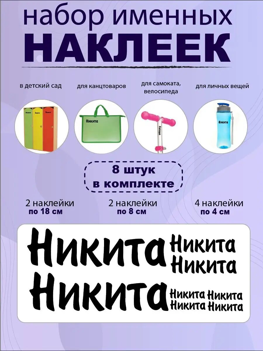 Наклейка с именем Никита на шар, подарок