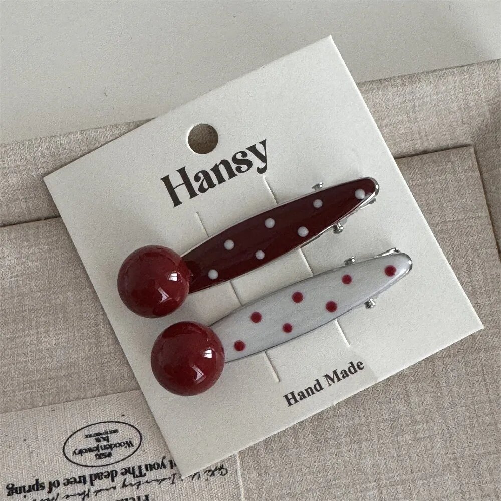 Мини-заколки для волос Duckbill Hair Clips 2 шт. Бордовый, D