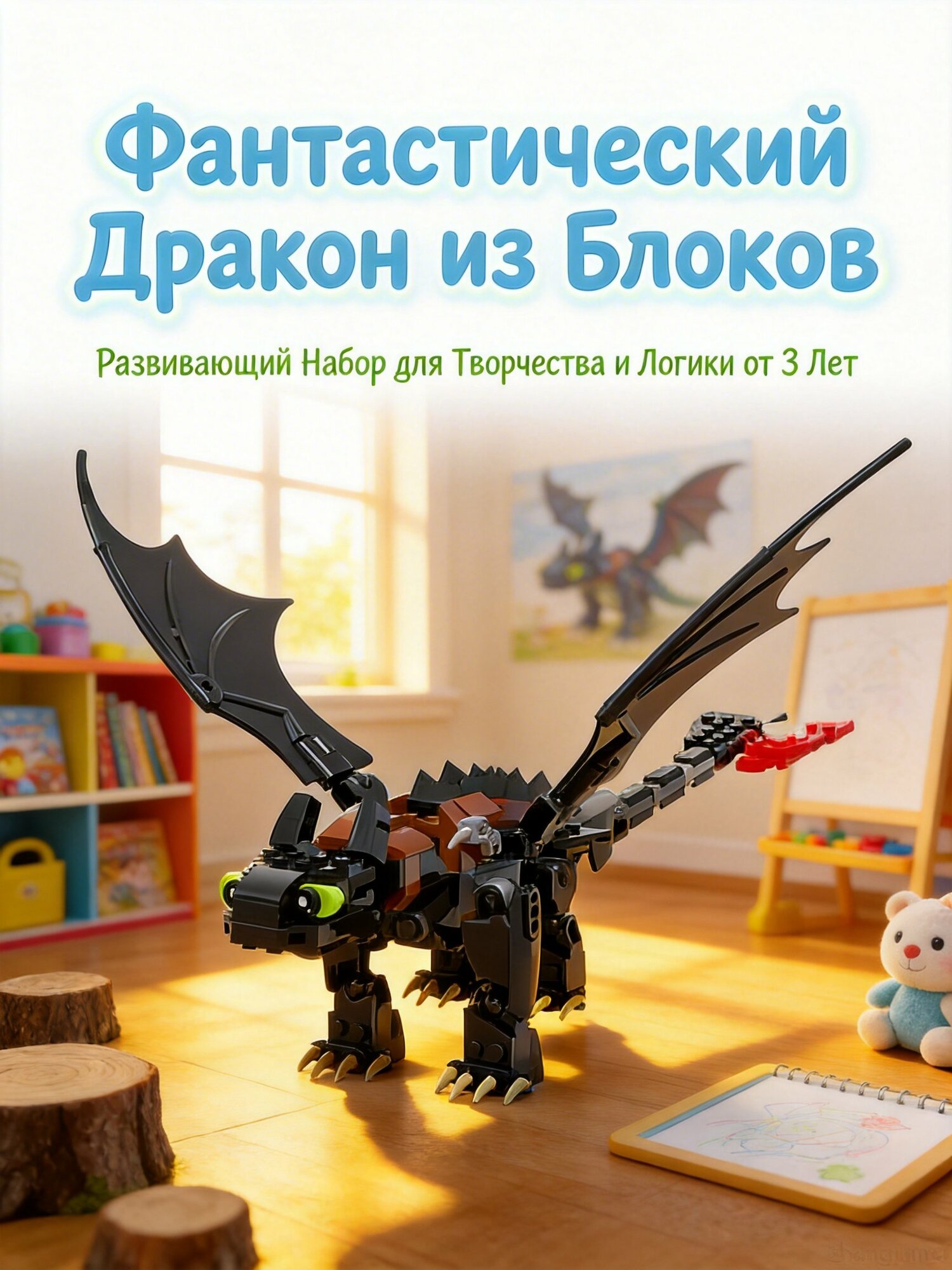 Конструктор 232 детали для детей от 3 лет — развивающий набор для творчества и логики, с PDF и АБС-пластиком.