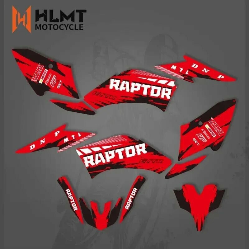 Наклейки на мотоцикл подходят для Yamaha Raptor125 Raptor 250 YFM125 YFM250 ATV YFM 125 250 комплект графических фоновых наклеек