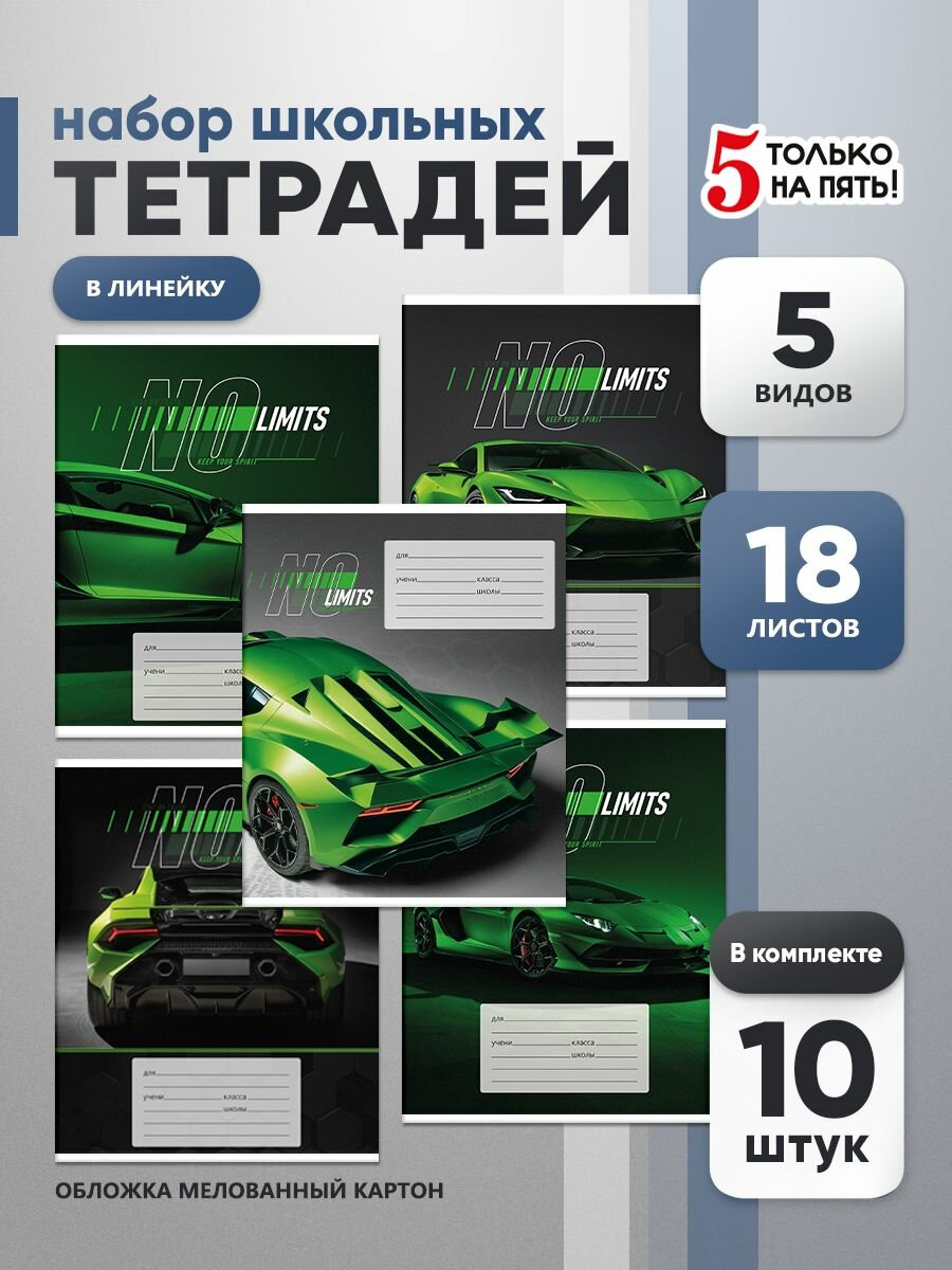 Тетрадь 18 листов в линейку 10 шт