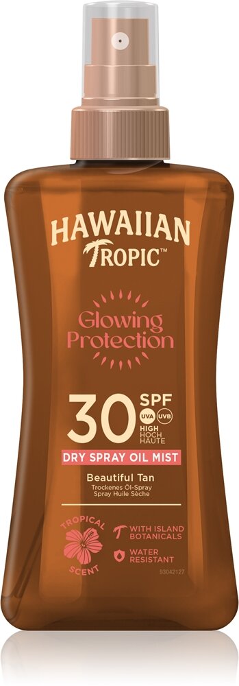 Hawaiian Tropic Glowing Protection - Прозрачный спрей для загара SPF 30, 200 мл.