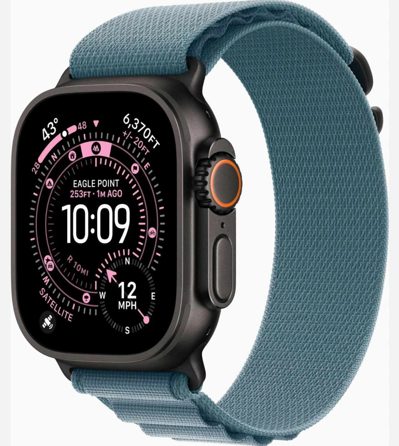 Часы Apple Watch Ultra 3 2025 49mm Black Titanium Case Alpine Loop Light Blue S