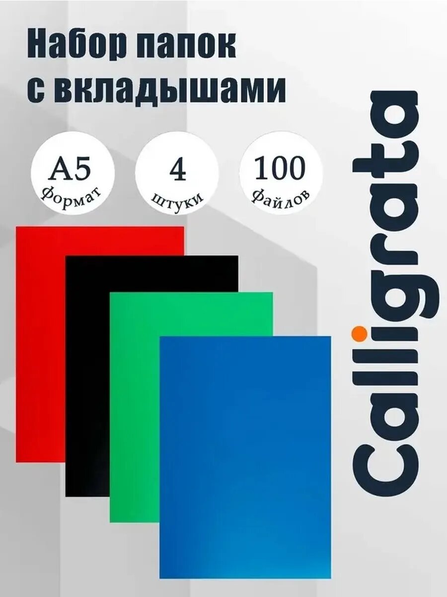 Комплект папок для документов А5, 4 шт.