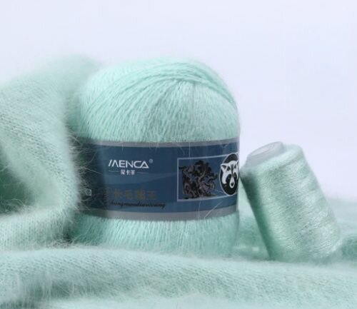 Пряжа Menca Пух норки 841/1 (5 мотков+5 катушек, 50г/350м) мята