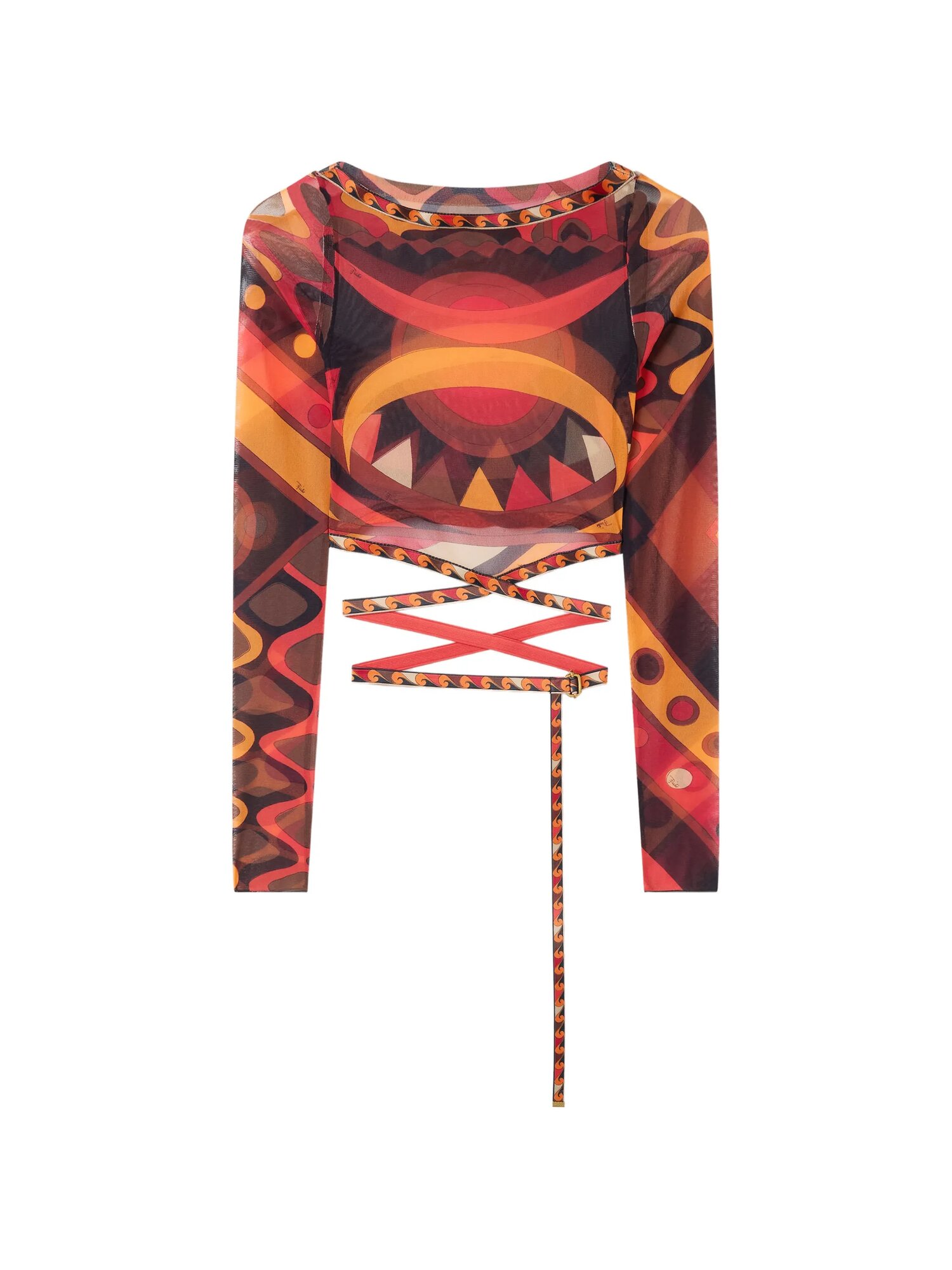 Топ PUCCI Vivara-print tulle crop top