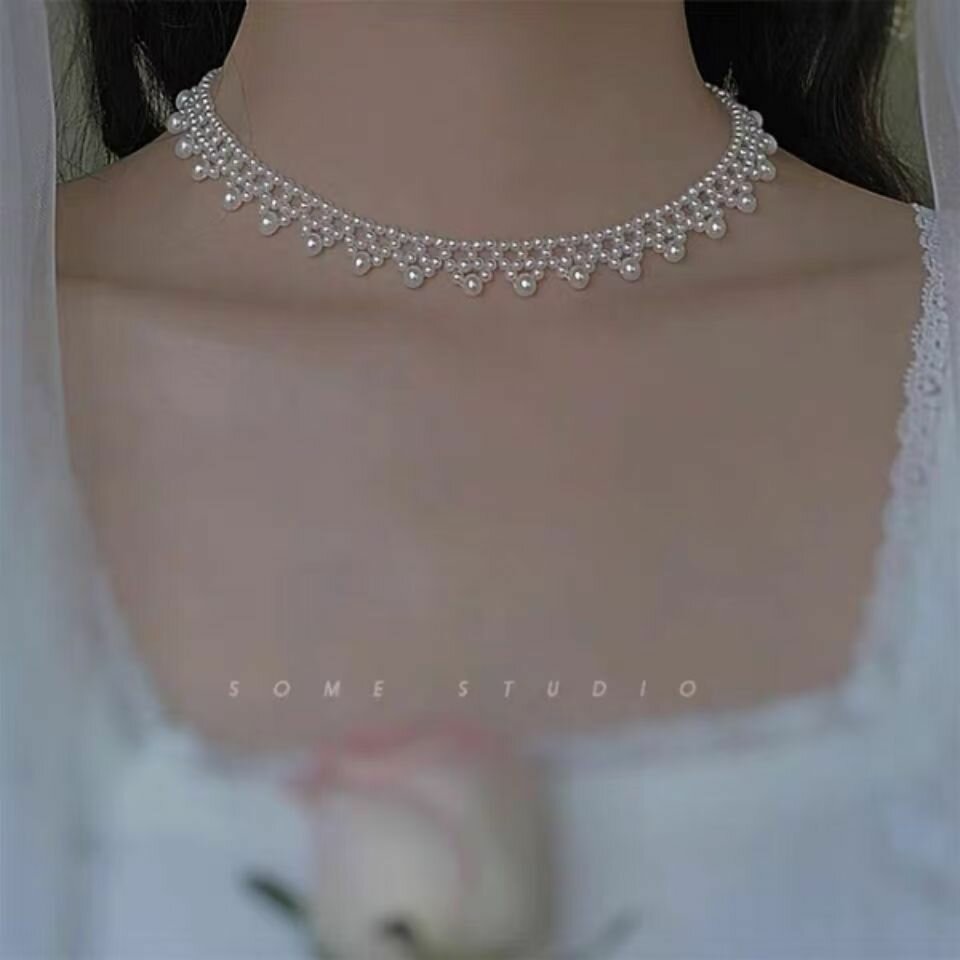 Чокер, жемчуг имитация