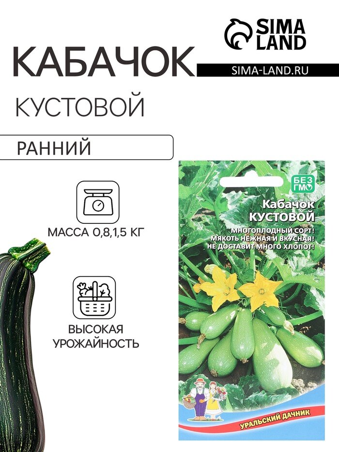 Семена Кабачок «Кустовой», 10 шт, «Уральский Дачник»