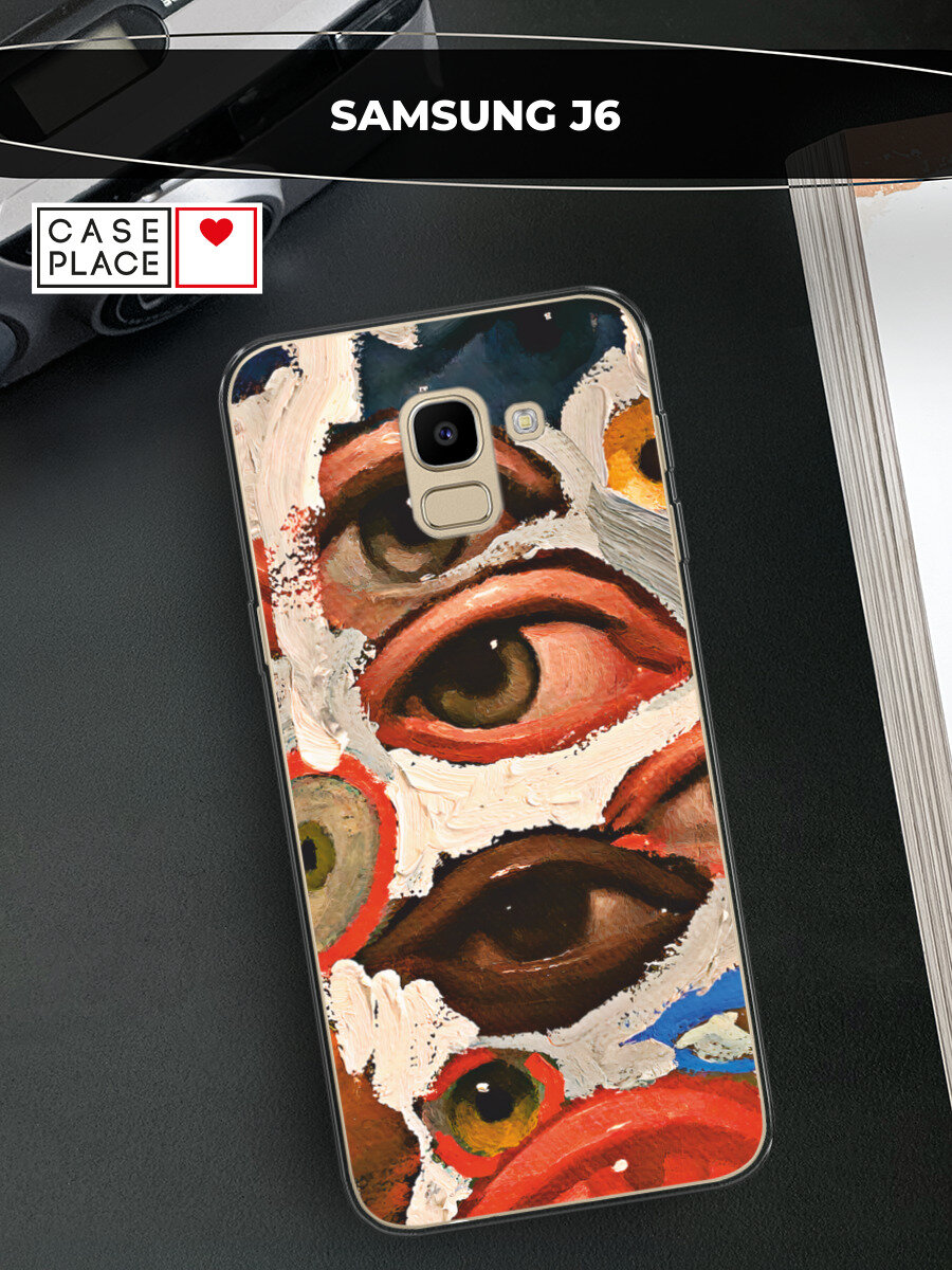 Чехол на Samsung Galaxy J6 2018 / Самсунг Галакси Джей 6 2018 с принтом Глаза масляная живопись
