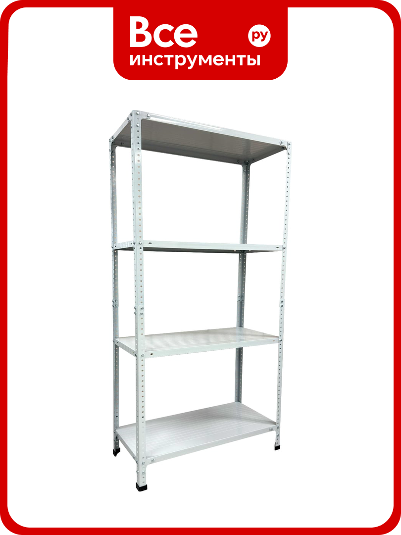 Стеллаж Steller, габариты 175 см x 90 см x 50 см, металл, цвет серый