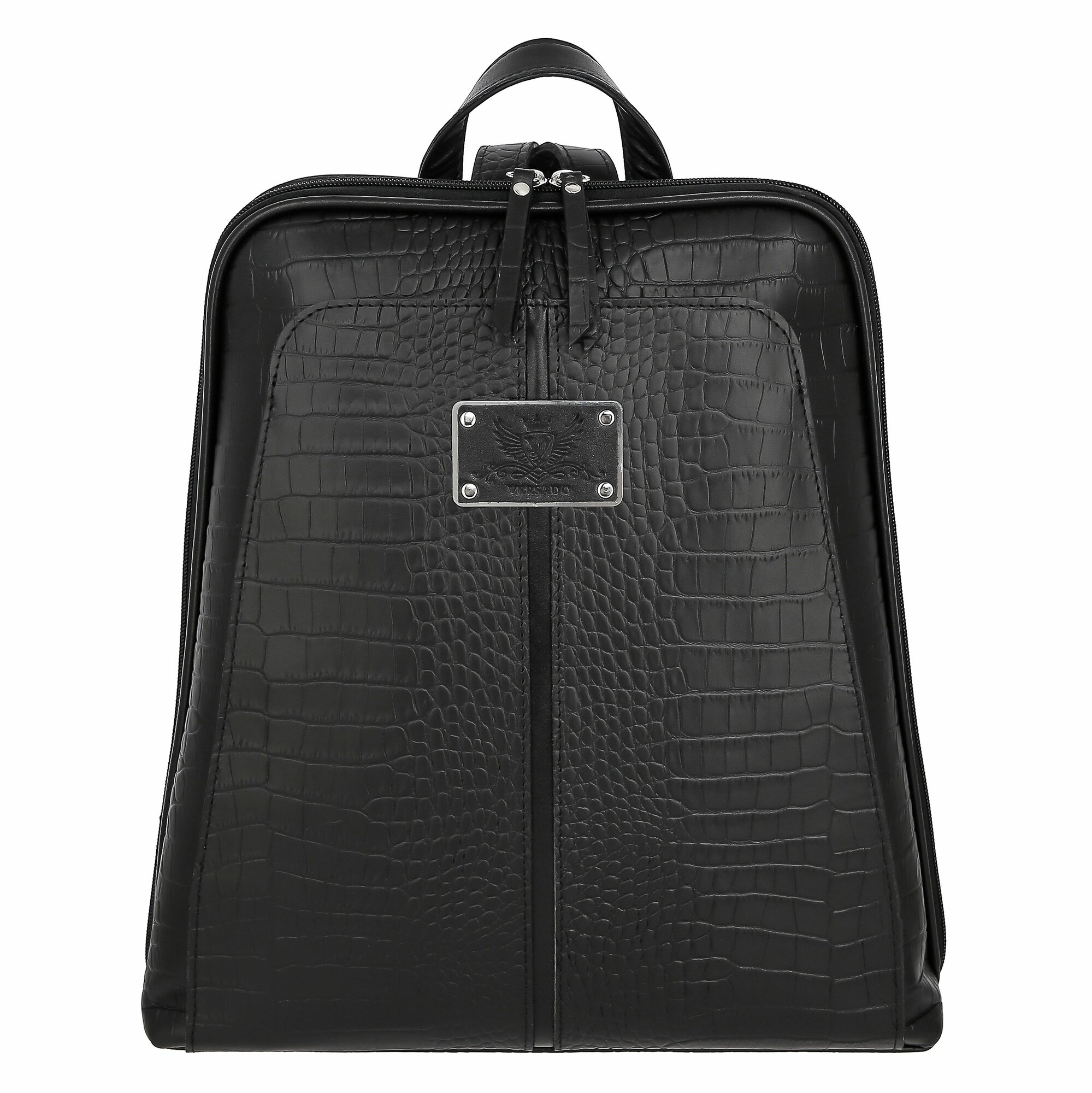 Женский кожаный городской рюкзак Versado 100 black croco