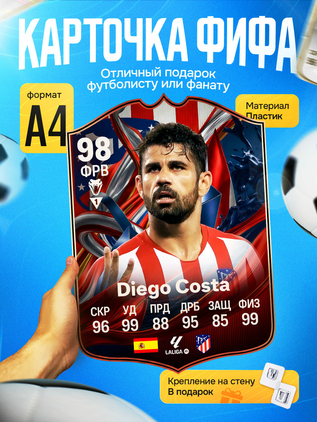 Карточка футболиста FC26 Diego Costa Atletico Madrid А4